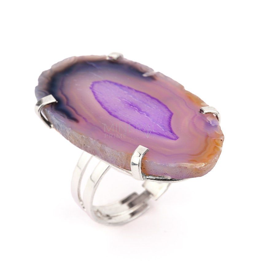 Anillo de Ágata morada - Mineral Prime